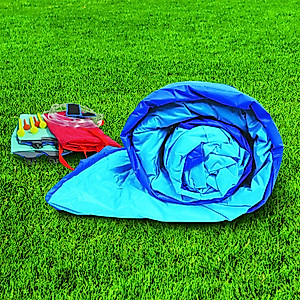 Inflatable Giant Water Slide - Huge Kids Pool (14 Feet Long by 8 Feet High) with Built in Sprinkler Wave and Basketball Hoop - Heavy Duty Outdoor Surf N Splash Adventure Park - Blower Included