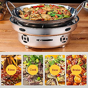 KELUNIS Chafing Dish Buffet Set, Stainless Steel Round Food Warming Tray with Fuel Holder for Parties, Dinners and Catering