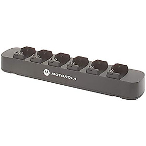 6 Pack of Motorola RDU4100 Radios with 6 Push to Talk (PTT) earpieces and a 6-Bank Radio Charger