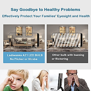 Ladiwanka 150 Watt Led Bulb, 2500LM Bright Led Light Bulbs, 23W Daylight White 5000K, A21 Led Light Bulb, E26 Standard Base Non-Dimmable,6 Pack