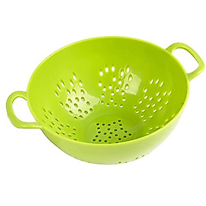 Meadow Lane Goods 6-Inch, 3 Cup Personal Colander With Dual Handles For Fruit & Vegetable Portion Control (1 Pack, Green)