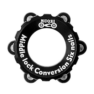 UXELY Bicycle Center Lock 6-Bolt Disc Brake Rotor Adapter, Middle Lock Disc Brake Conversion Seat for Mountain Bikes, Bike Hub Adapter, Centerlock Adaptor 6-Hole Including Lock Ring