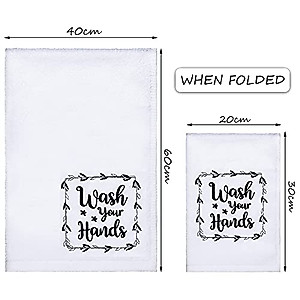 2 Pieces Funny Hand Towels with Sayings Hello Sweet Cheeks Wash Your Hands Bathroom Hand Towels Rustic Cute Dish Kitchen Towels for Bathroom Home Decorative Farmhouse Bath Sign, 16 x 24 Inch