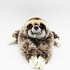 TAMMYFLYFLY Cute Realistic Three Toed Sloth Plush Stuffed Animal Toy 12.5inch