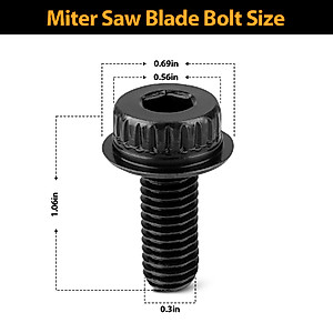 N600011 Replacement for DeWalt Miter Saw Blade Bolt DWS716XPS DWS715 DWS779 DWS713 DCS361M1 DWS716 DHS790T2 DCS361B DHS790AB DWS780 DWS713-B3 DWS713-AR DWS713-B2 DWS713-BR DHS790AT2 DWS715-BR (2 Pack)
