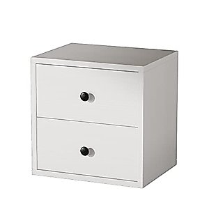 FUSUNBAO Magic DIY Cube Storage Organizer Stackable Cubles for Home Books Clothes Toy -Modular Cubby Storage System -Office Cubical -Bookcase Closet Wine Rack Cabinet (Pure White-Washed, Drawer Cube)
