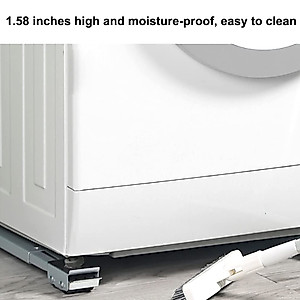 XUQU Mini Fridge Stand with Wheels Washing Machine Stand Movable Adjustable Refrigerator Base with Brake Extensible Appliance Rollers Heavy Duty is Suitable Pack of 2