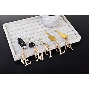 AlphaAcc Keychain for Women Purse Charms for Handbags Crystal Alphabet Initial Letter Pendant with Key Ring,Letter A