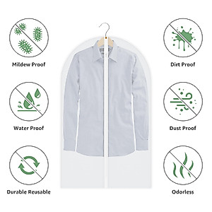 10 Pack 40" Garment Bags for Hanging Clothes,Clothes Bags for Storage Hanging,Moth P-roof Garment Bags,Garment Bags for Storage,Hanging Clothes Storage
