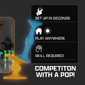 POPDARTS Glow Pack Game Set Glow in The Dark (Blue and Green) - Indoor, Outdoor Suction Cup Throwing Game - Competition with a POP