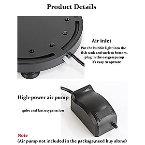 Gouccpu 9 LED Beads Submersible Fish Tank Bubble Light Air Stone Aquarium Decoration Fish Tank Aquarium Accessories Bubbler Underwater Round Small Bubbles Lamp Connect to air Pump (q9)