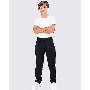 3 Pack Boys Girls Athletic Pants Sweatpants Active Kids Teen Open Bottom Fleece Youth Training Pajama Warm Performance Workout Activewear Winter Warm Sports Running Quick Dry Dri Fit- Set 4,M(8-10)