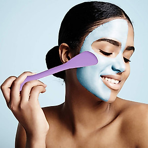 RamPula Silicone Facial Mask Applicator Face Masks Skincare Brush Facial Scrubber Double-Head Lotion Spatula Scoop for Makeup,Foundation,Cream,Lotion,Moisturizer,Gel,Peel,Mud Masks (Purple+Gray)