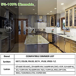 hykolity 12 Pack 5/6 Inch LED Recessed Lighting, Baffle Trim, CRI90, 15W=100W, 1100lm, 5000K Daylight White, Dimmable Recessed Lighting, Damp Rated LED Recessed Downlight, ETL Listed