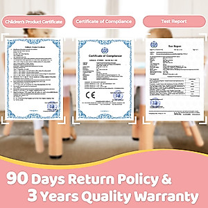 FUNLIO Kids Table and 2 Chairs Set, Height Adjustable Toddler Table and Chair Set for Ages 3-8, Easy to Wipe Arts & Crafts Table, for Classrooms/Daycares/Homes, CPC & CE Approved (3pcs Set) - Pink