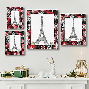 ADTASU 11x14 Picture Frame Wooden Snowflake Red Plaid Christmas Photo Frames for Wall Hanging Photo Frame,Tabletop Display Home Decorative