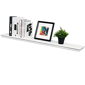 WELLAND 8" Deep Floating Shelves Wall Mounted Shelf (White, 48inch)