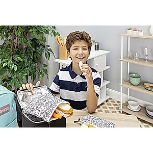 Reusable Snack and Sandwich Bags,Eco Friendly Reusable Snack Bags Washable and Dishwasher Safe,Snack Bags BPA Free,Reusable Snack Bags for Kids -7X7 and 7X4 inch Bags,Basketball+Transportation 4 Pack