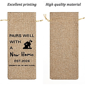 Futtumy House Warming Gifts New Home, Stemless Wine Glass & Wine Bag Gifts, Housewarming Gift for Couples Newlyweds Men Women Friends, New Home Gifts Ideas, New Apartment Gifts (2 Glasses, 1 Bag)