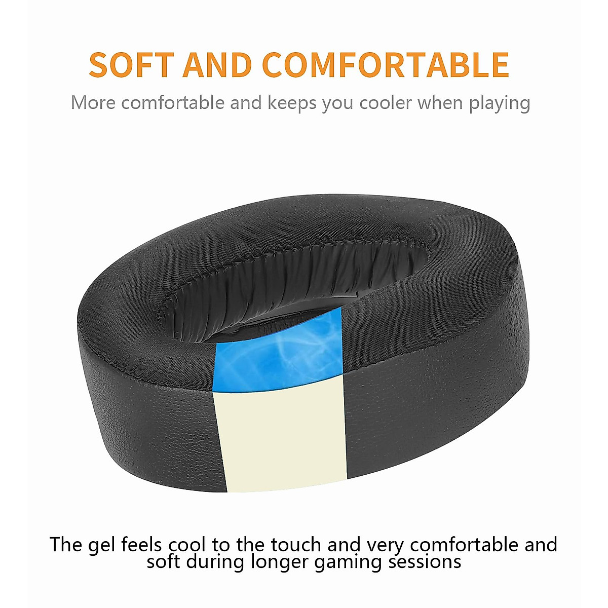 Pulse 3D Replacement Ear Pads Cooling Gel PS5 Headset Earpads, Upgrade Ear Cushions Cups Accessories Replacement for Sony Playstation 5/PS5/Pulse 3D Wireless Gaming Headset (Black)