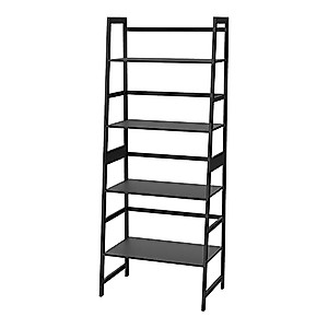 WTZ Bookshelf Book Shelf, Bookcase Storage Shelves Book case, Ladder Shelf for Bedroom, Living Room, Office MC-801(Black)