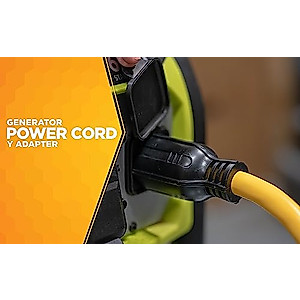 Coleman Cable 01934 3-Feet Generator Power Cord Adapter, 10/4 Splitter Y Adapter, L14-30P to (2) 10/3 Lighted 5-20R