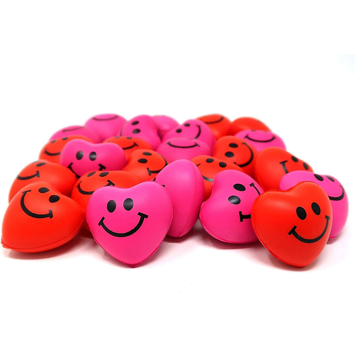 4E's Novelty Mini 1.5" Heart Stress Ball (24 Pack) Bulk - Valentines Squishies - for Class Valentines Party Favors for Kids, Valentines Day Gifts for Kids Classroom, Small Size