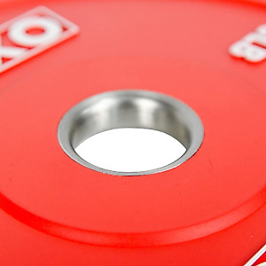 NEXO 5LB Red Rubber Bumper Plate Pair - Premium Matte Finish 2x 5LB Cross Training Weight Plates