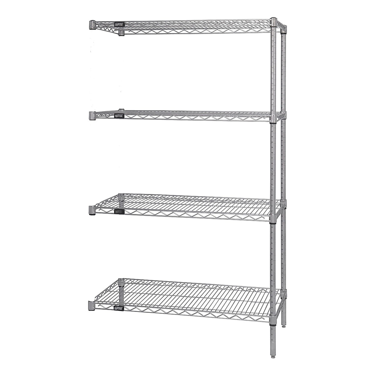 Quantum Storage Systems AD86-2436C Add-On Kit for 86" High 4-Tier Wire Shelving Unit, Chrome Finish, 24" Width x 36" Length x 86" Height