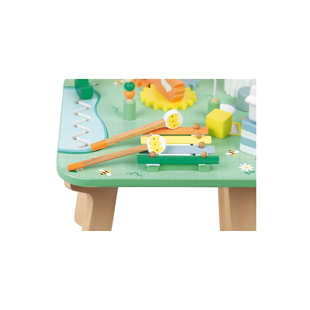 Janod Wooden Pretty Meadow Activity Table - 21.1" Tall - Ages 12 Months+ - J05327