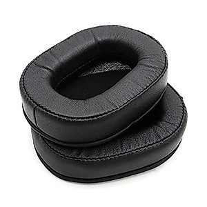 Leather Ear Pads Replacement Ear Cushions Covers Pillow Memory Foam Compatible with Ausdom M05 Repair Parts Headphones Headset (Black)
