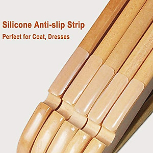 Qualsen Wooden Hangers 30 Pack,Pants Hangers Non Slip,Wood Coat Suit Clothes Hanger,Hangers Heavy Duty,Jacket, Shirt, Pants, Suit Hangers