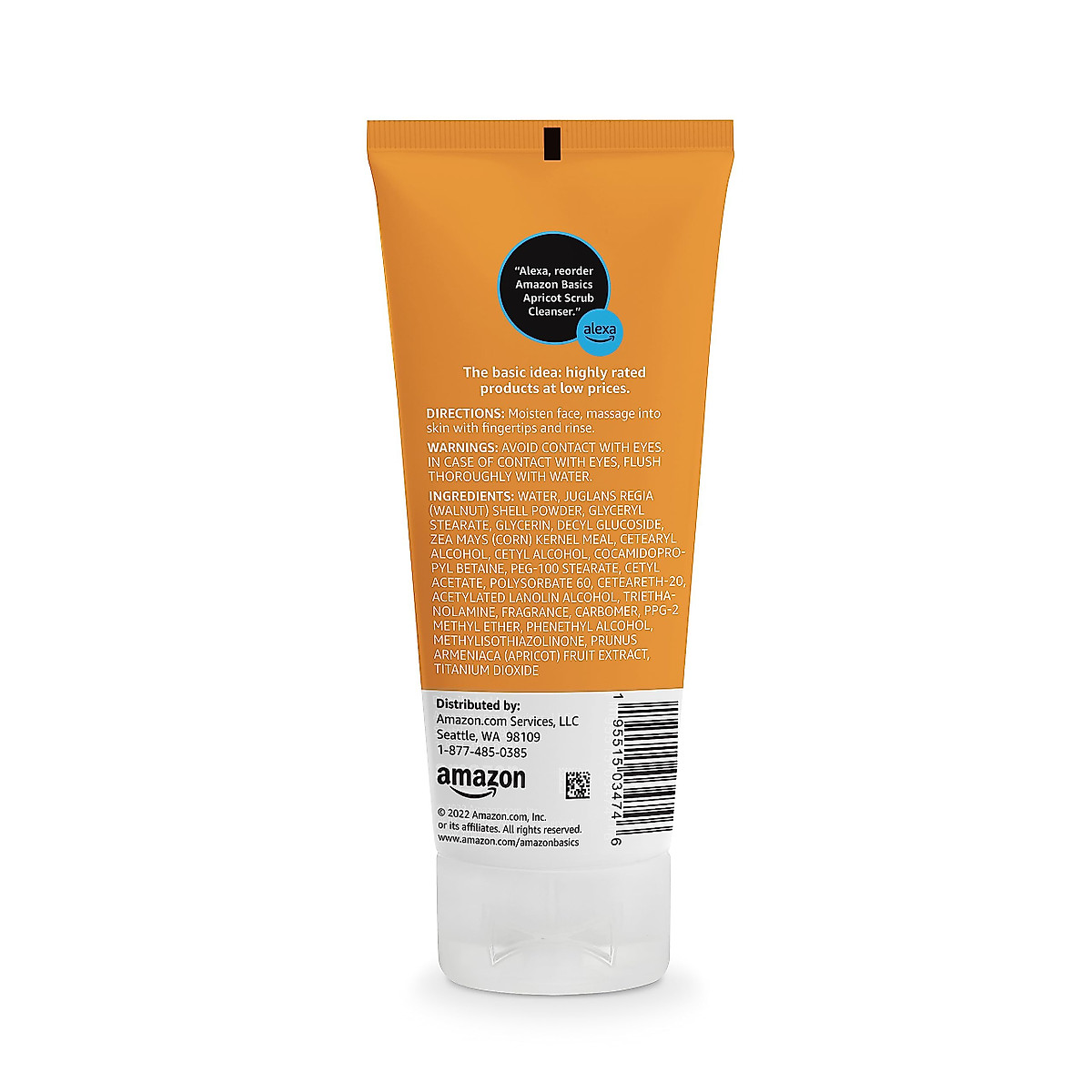 Amazon Basics Apricot Scrub Facial Cleanser, 6 Ounce (Pack of 3) (Previously Solimo)