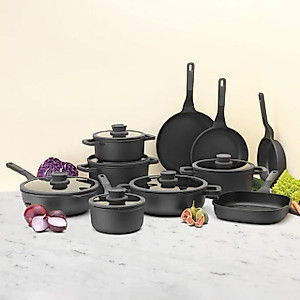 Berghoff Stone Nonstick 11in Fry Pan, Ferno-Green, Non-Toxic Coating, Stay-cool Handle, Induction Cooktop