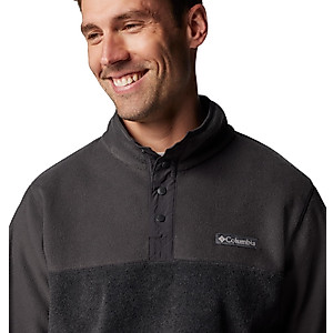 Columbia Men's Steens Mountain Half Snap, charcoal heather, shark, Large