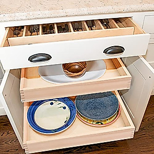 Mulush Pull Out Cabinet Organizer, Soft Close Slide Out Wood Drawer Storage Shelves for Kitchen, 11”W x 21”D, Requires At Least 12.5” Cabinet Opening, Finished