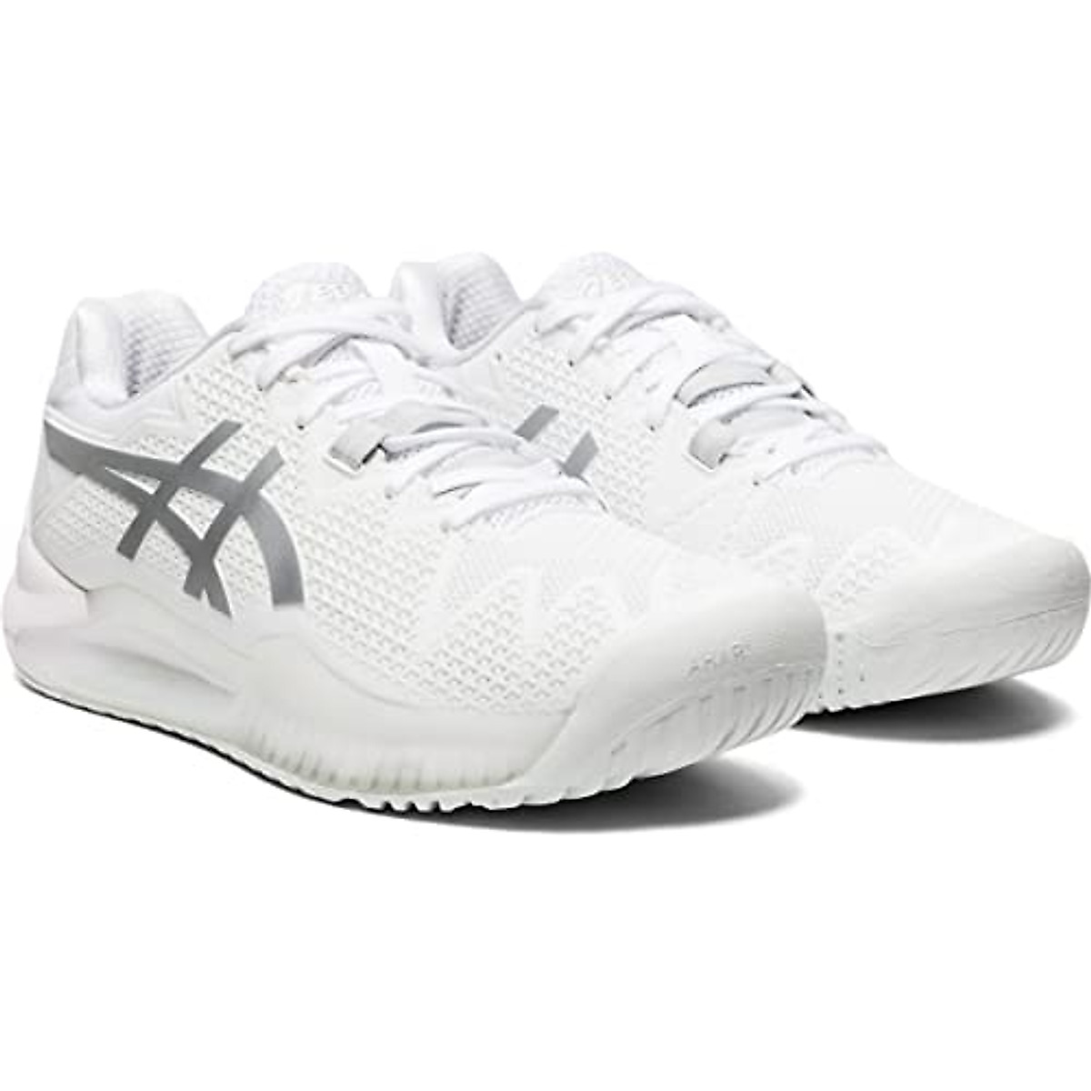ASICS Women's Gel-Resolution 8 Tennis Shoes, 8.5, White/Pure Silver