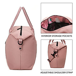 Jadyn Lola Travel Bag, Weekender/Overnight Duffel, Gym Tote Bag for Women (Pink Blush)