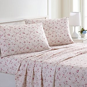 Modern Threads Silky Soft Microfiber and Wrinkle Free Sheets - Luxurious Microfiber Bed Sheets includes Flat Sheet, Fitted Sheet with Deep Pockets, & Pillowcases Kashmir Rose, Full