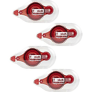 Scotch Adhesive Dot Roller Value Pack, .31 in x 49 ft, 4 Pack, Great for Home, Office and School Projects (6055BNS)