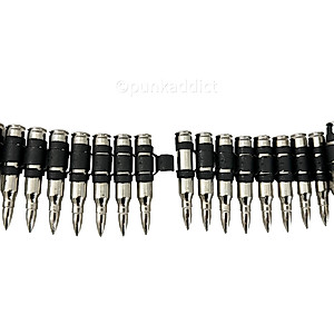 Bullet Belt .223 Caliber Nickel Shell Nickel Tip Defused Dummy Black Link 42" 90 Bullet Link