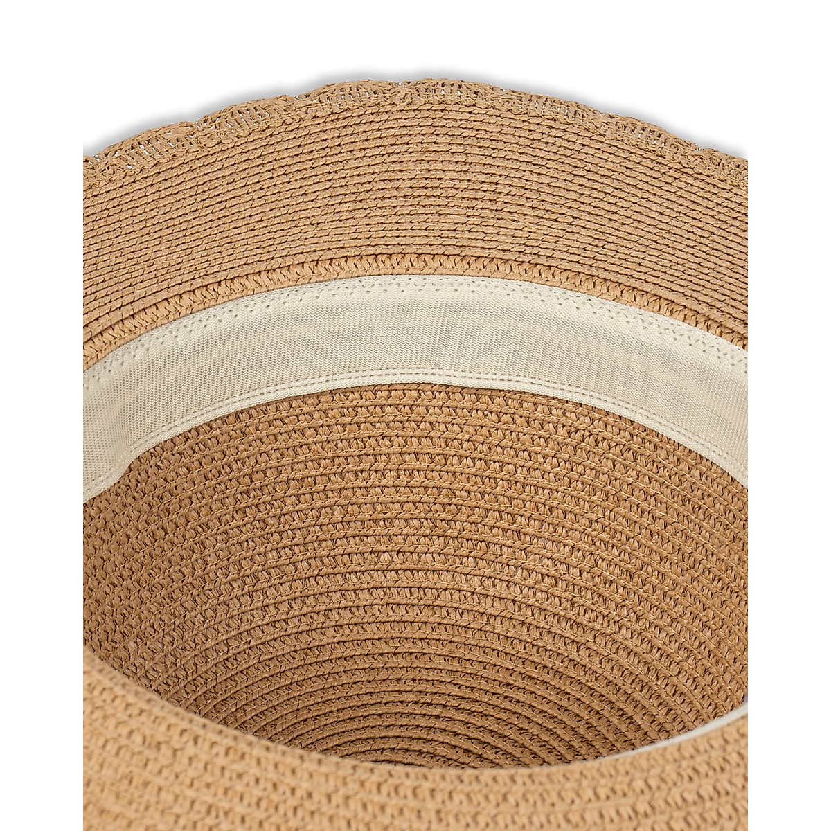 Jessica Simpson Womens Wide Brim Straw Hat, Tan, One Size