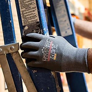 linconson 12 Pack Safety Performance Series Construction Mechanics Work Gloves (L (Pack of 12), Grey)