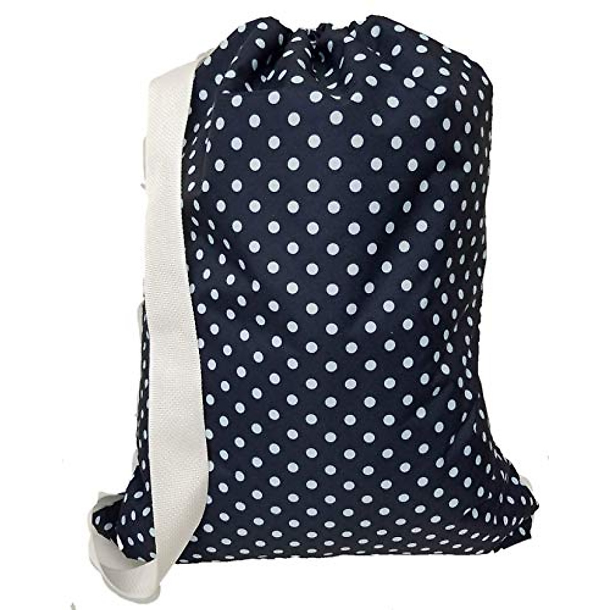 Owen Sewn Polka Dot Nylon Laundry Bag 22"x28" with Shoulder Strap - Made in USA