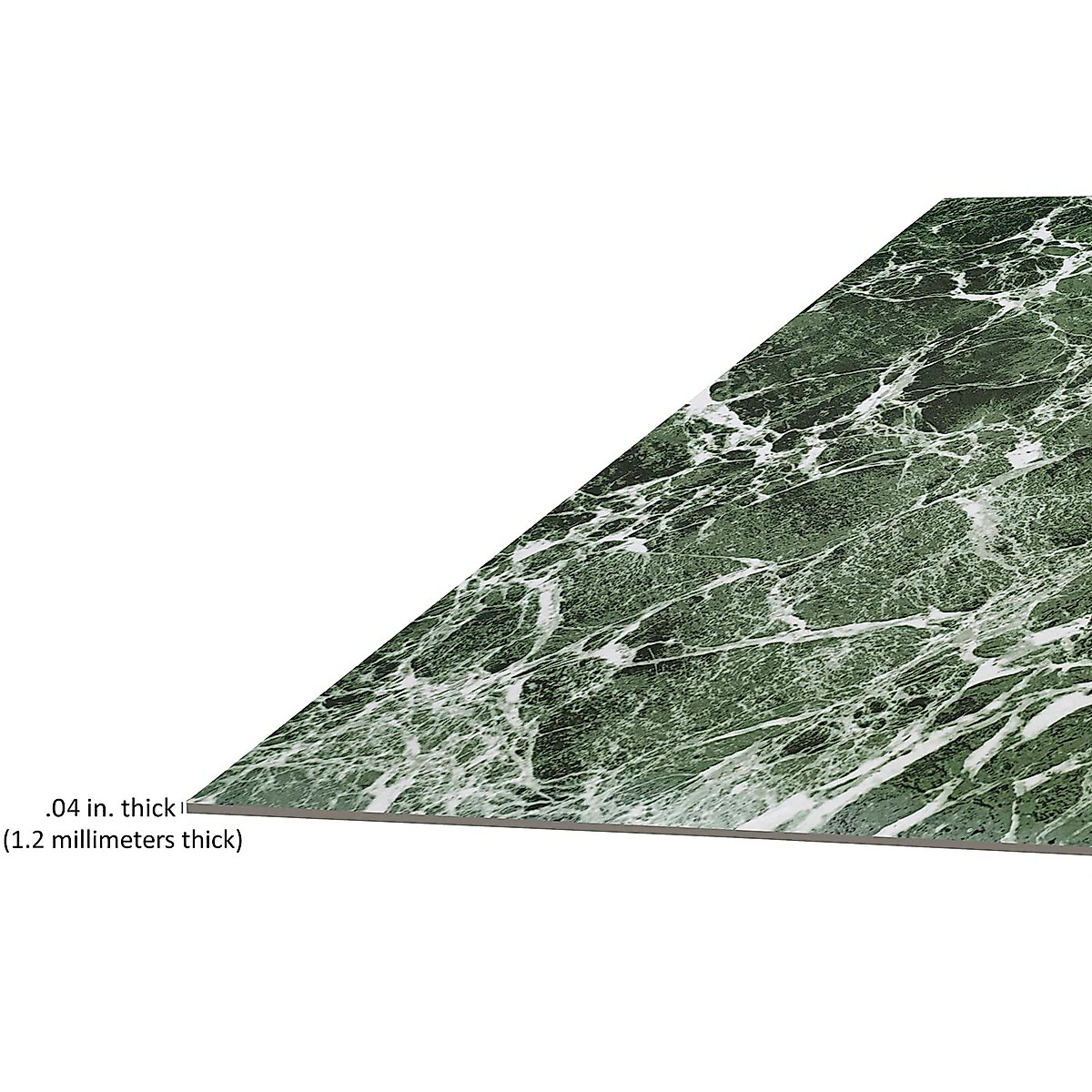 PowerSellerUSA Green Marble Green Vinyl Floor Tiles Self Stick Peel Flooring 12" x 12", 5-Pack (100 Pieces)