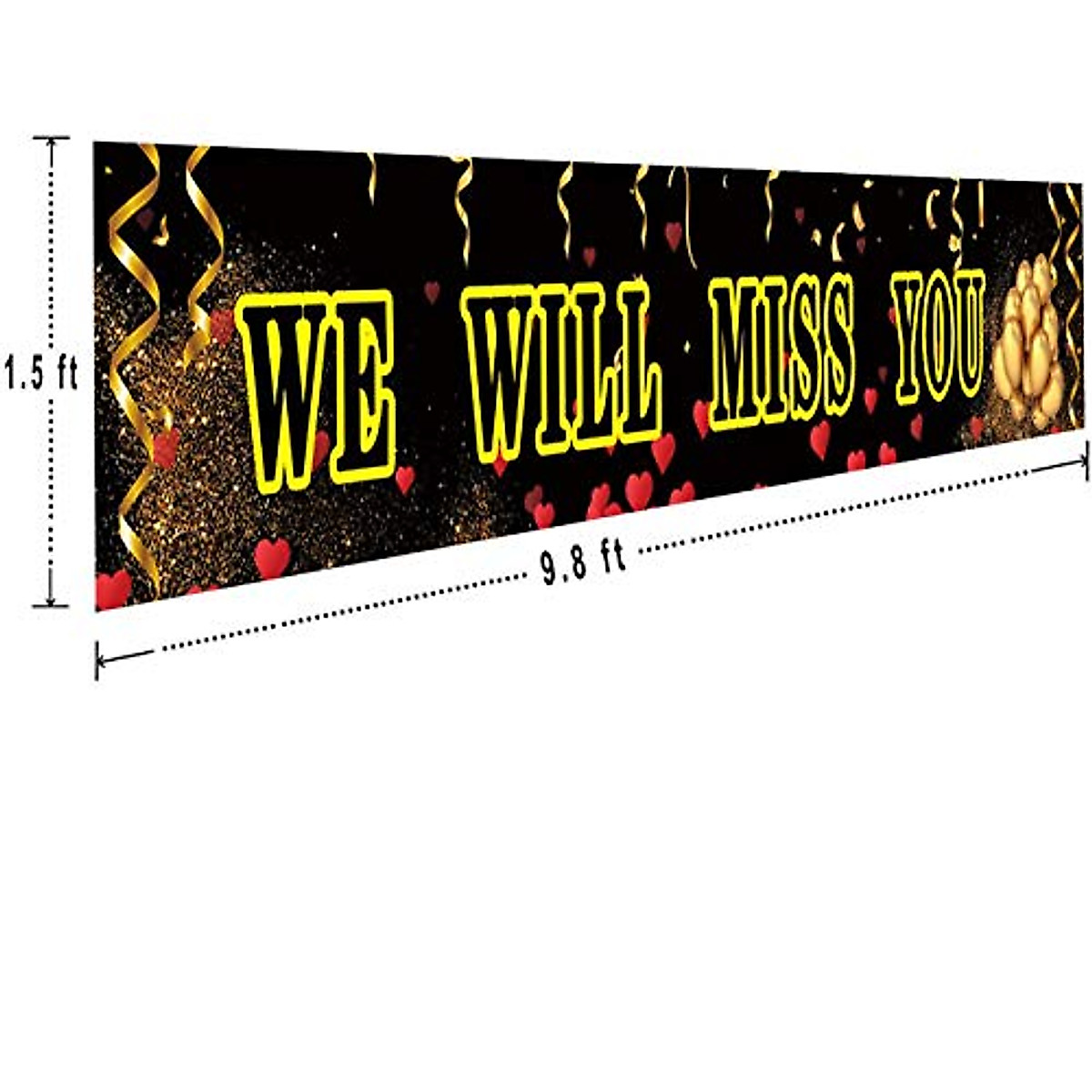 Large We Will Miss You Banner, Farewell Party Decoration, Going Away Party Supplies, Wedding Party, Goodbye Retirement Party, Office Work Party, Graduation Party, Outdoor Indoor (9.8 x 1.5 ft)