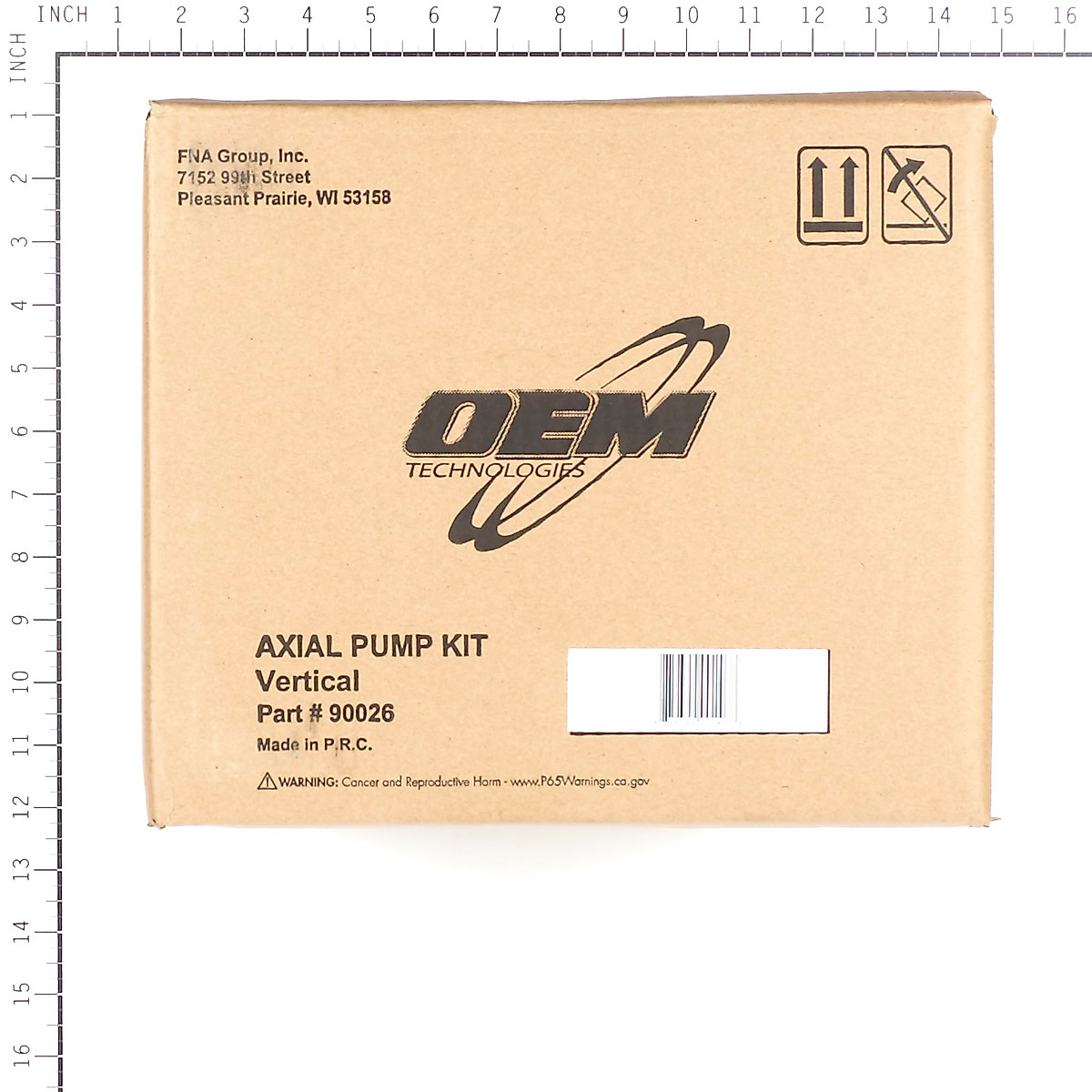 OEM Technologies 90026 Vertical Axial Cam Replacement Pressure Washer Pump Kit, 3100 PSI, 2.4 GPM, 7/8" Shaft, Includes Hardware and Siphon Tube, for Residential and Industrial Gas Powered Machines