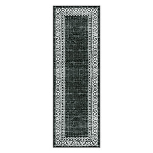 Lahome 2x6 Black Kitchen Runner Rugs Non Skid Washable,Rug Runners for Hallways Non Slip Bathroom Carpet Runner,Bordered Soft Indoor Rug Runner for Entryway Laundry Room Bedside(2'x6',Black)