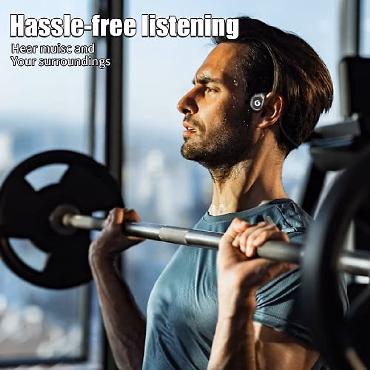 idudu Bone Conduction Headphones Bluetooth Open Ear Sport Headphones Wireless Earphones for Cycling & Running Workout