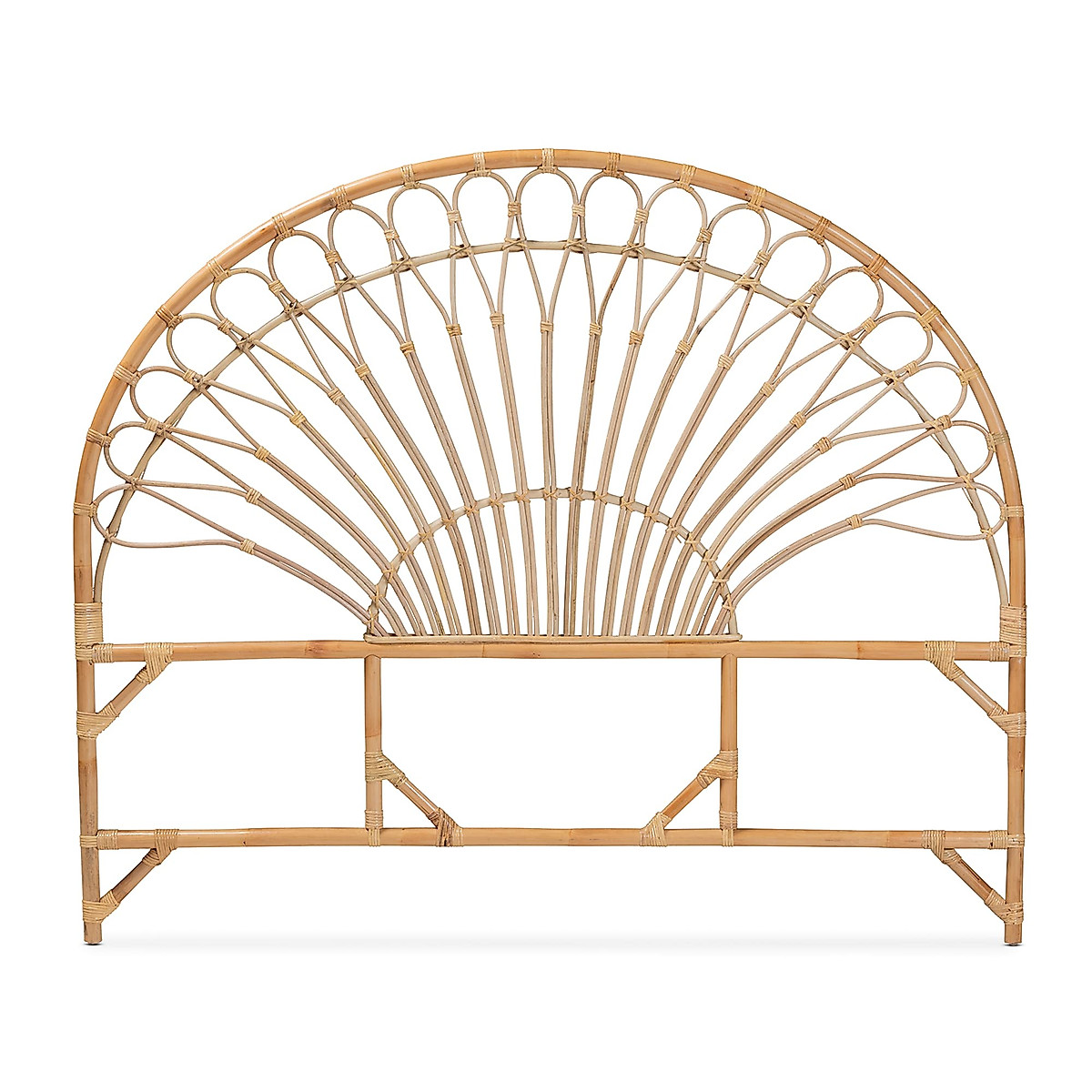 Baxton Studio Devereaux Natural Rattan Standalone Headboard, King